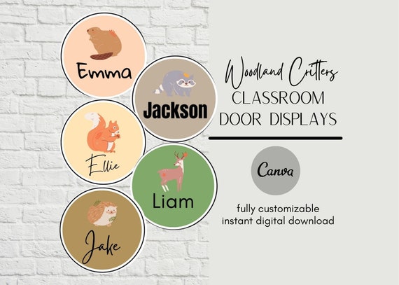 Woodland Critters Door Displays / Woodland Themed Classroom / | Etsy