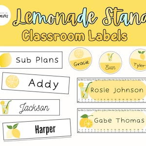 Lemonade Stand Classroom Organization Bundle / Name Tag Templates for ...