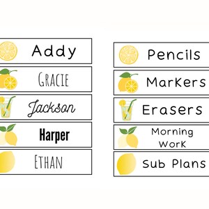 Lemonade Stand Classroom Organization Bundle / Name Tag Templates for ...
