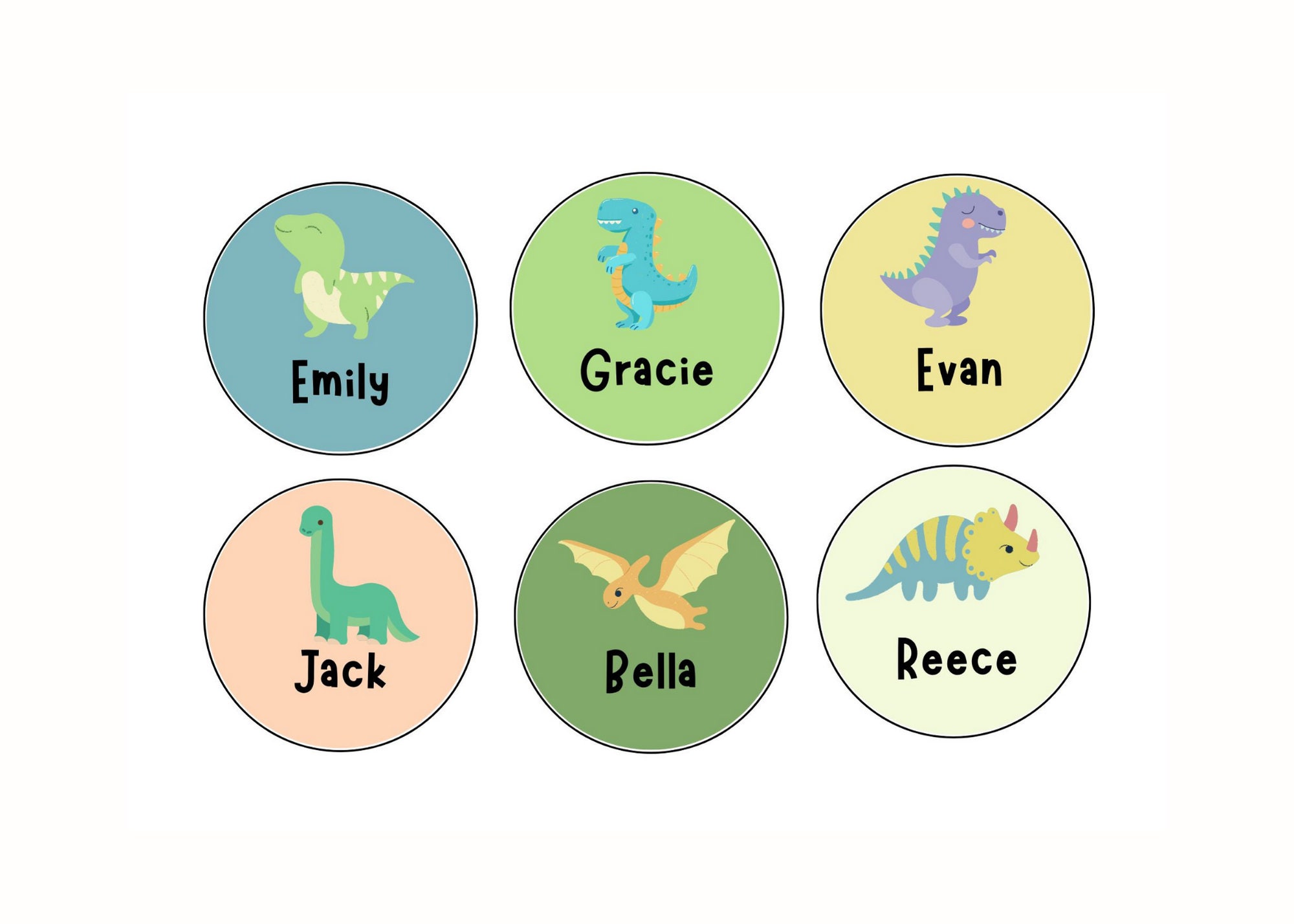 Dinosaur Classroom Editable Round Label Door Display Template for ...