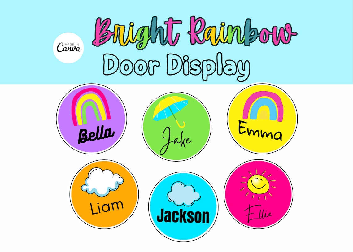 Printable Rainbow Theme Classroom Labels / Editable Name Tags / School ...