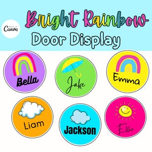 Printable Rainbow Theme Classroom Labels / Editable Name Tags - Etsy