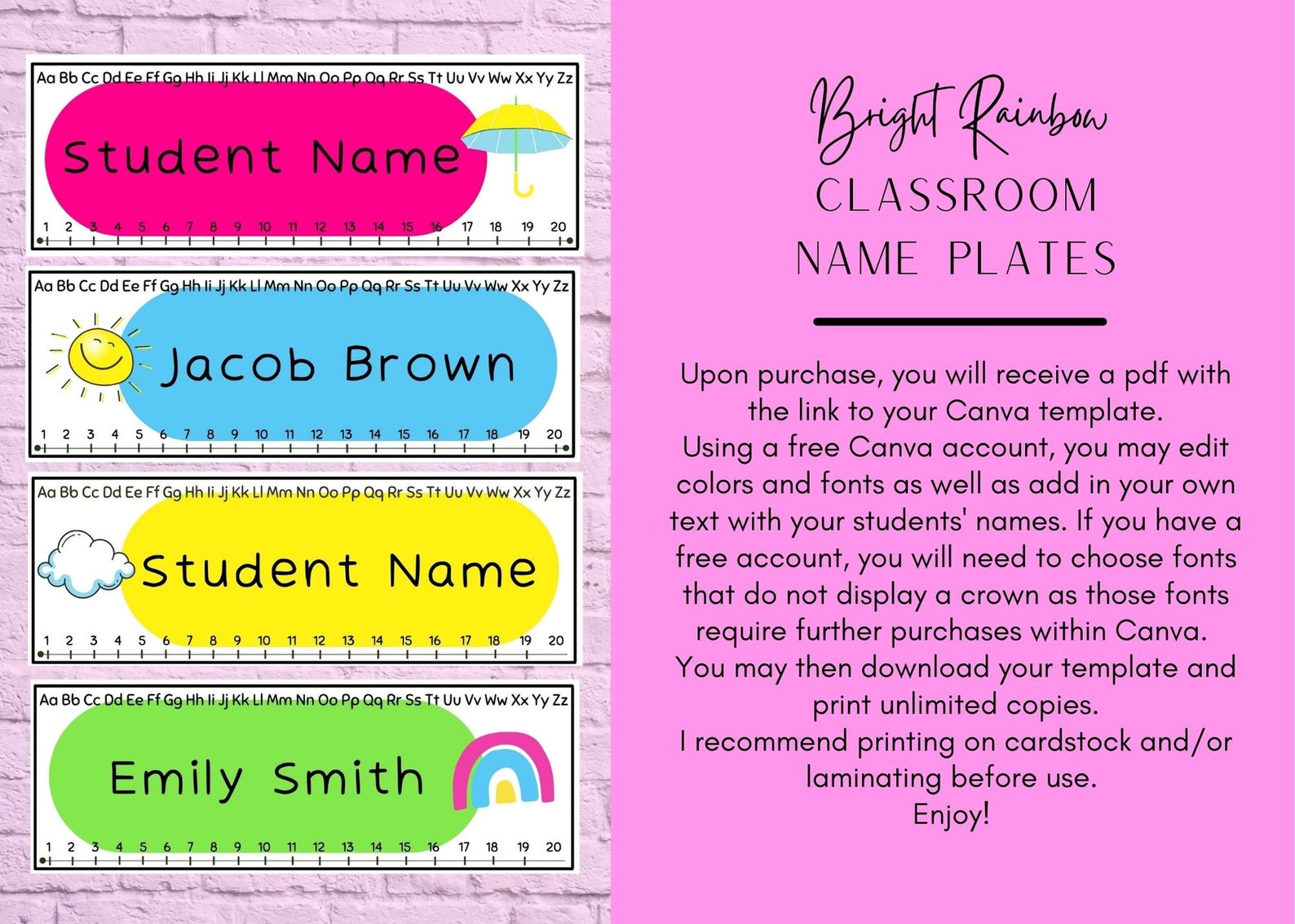 Printable Name Tags / Printable Label / Canva Template / - Etsy