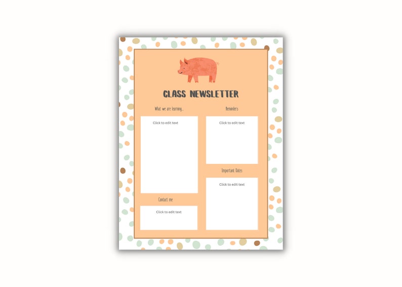 Classroom Newsletter Editable Template for Teacher / Farm Animal Barn ...