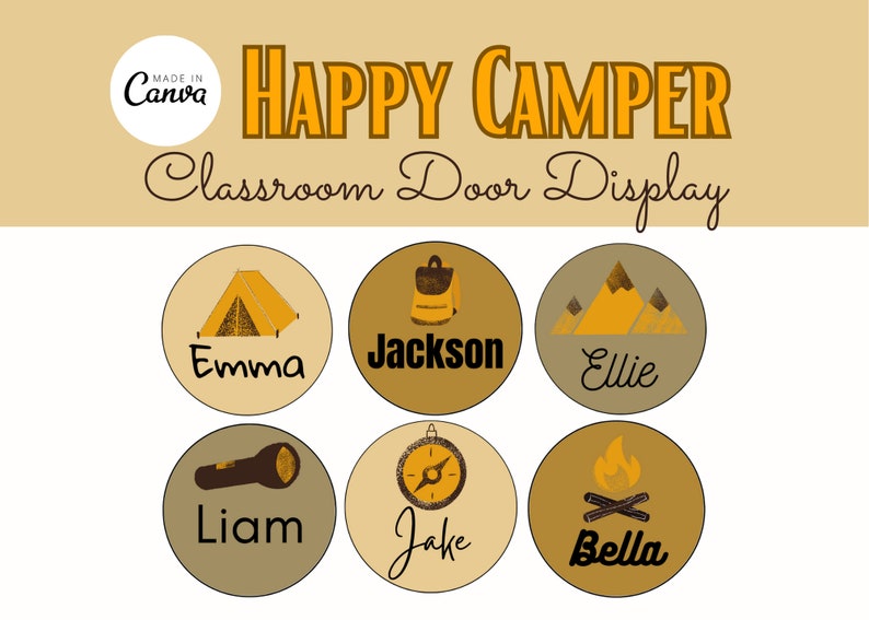 Happy Camper Classroom Name Tags / Printable Name Tags / National Parks ...