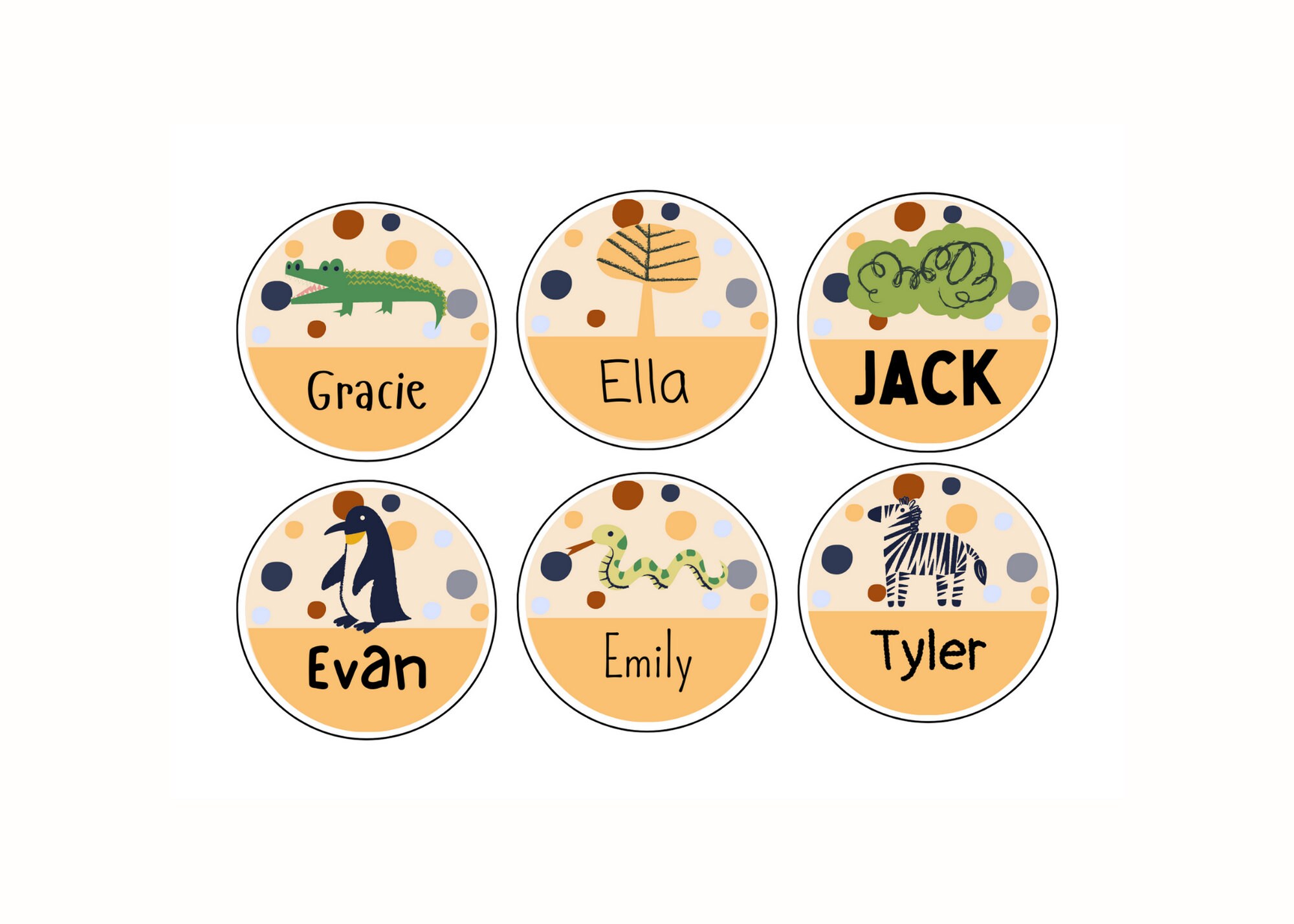 Safari Classroom Name Tags / Printable Name Tags / Zoo Animals Summer ...