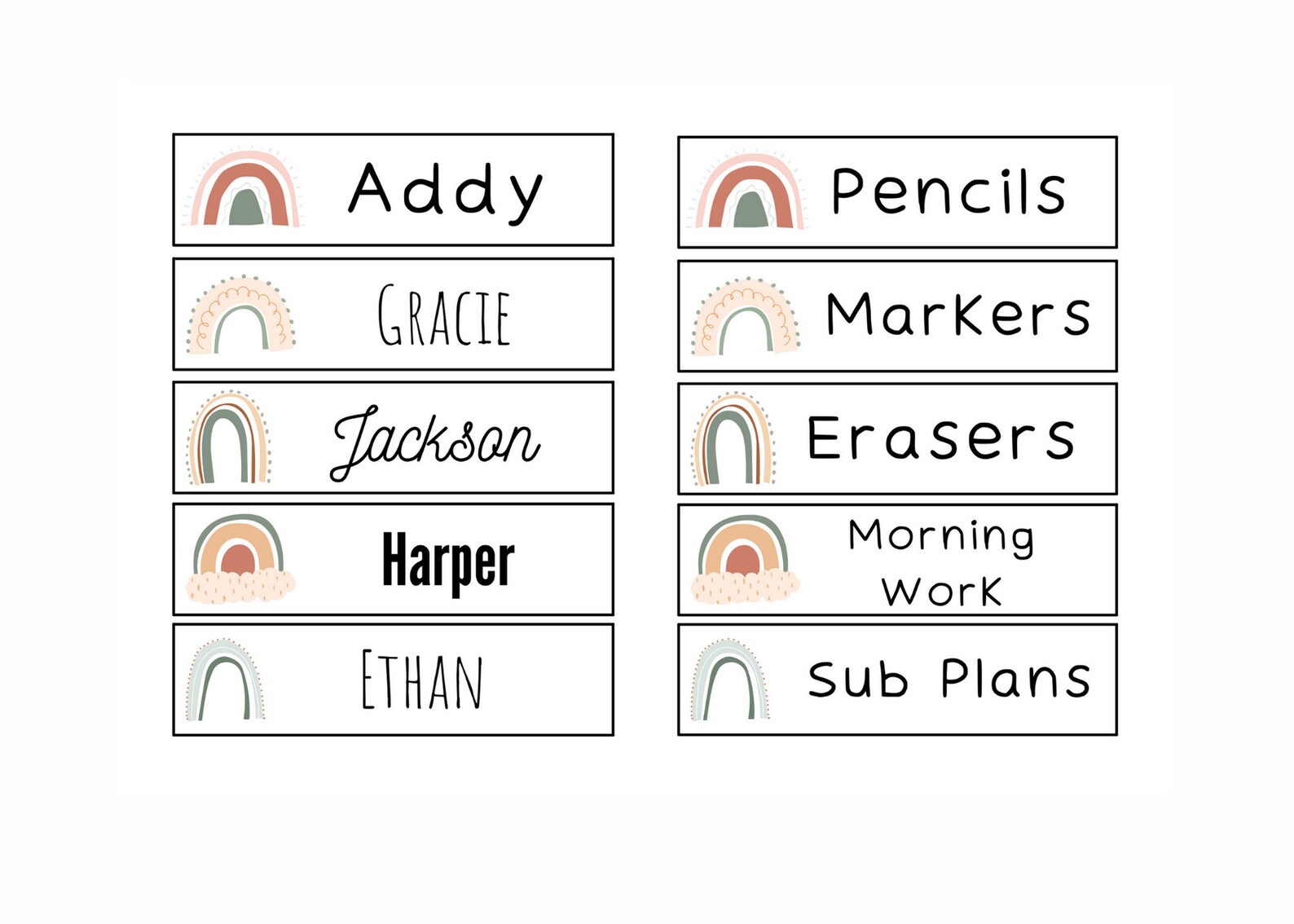 Boho Classroom Name Tags / Printable Name Tags / Boho Classroom Decor ...