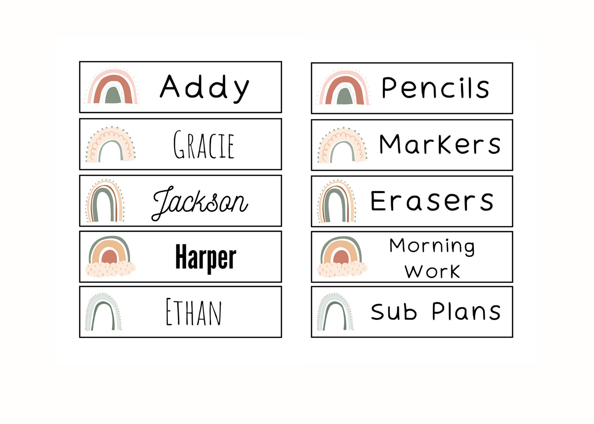 Boho Classroom Name Tags / Printable Name Tags / Boho Classroom Decor ...