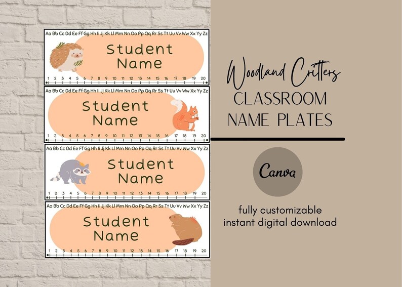 Woodland Critters Classroom Name Plates / Classroom Desk | Etsy