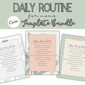 Editable Daily Routine Template for Moms / Baby and Toddler ...