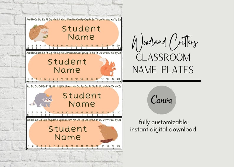 Woodland Critters Classroom Name Plates / Classroom Desk - Etsy