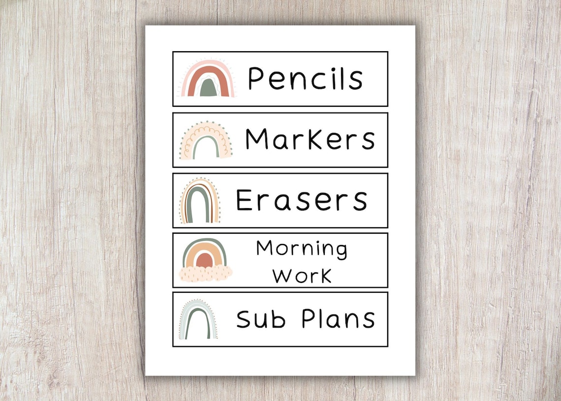 EDITABLE Boho Rainbow Classroom Bundle / Boho Rainbow - Etsy