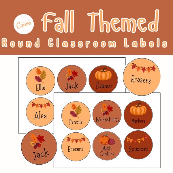 Fall Themed Name Tags - Etsy