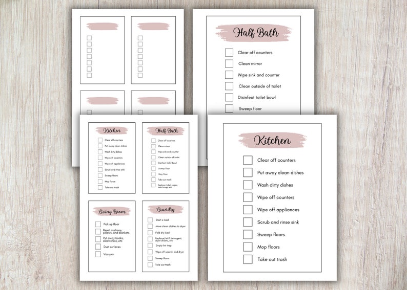 Printable Cleaning Card Template, Home Cleaning Checklist, Editable ...