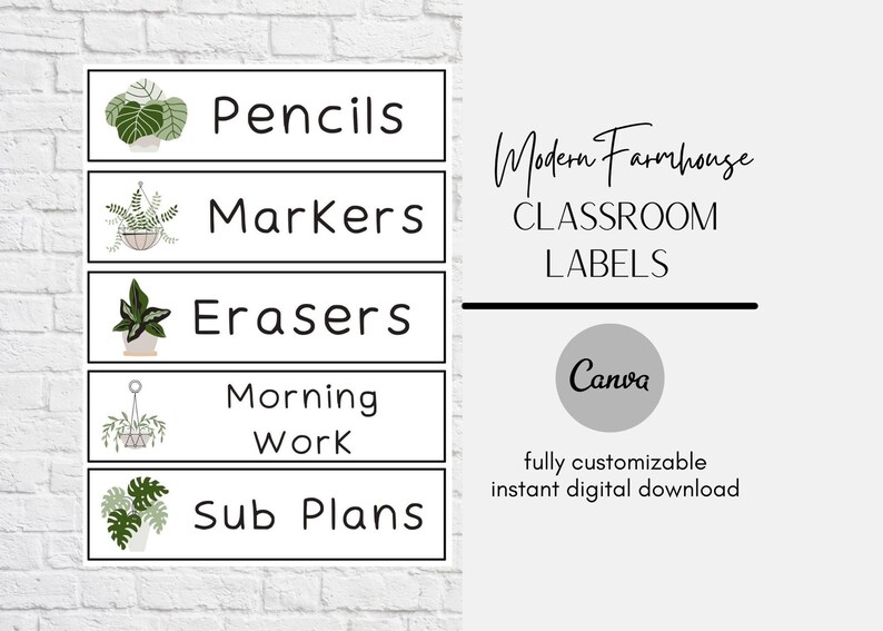 Modern Farmhouse Classroom Name Tags / Printable Name Tags / | Etsy
