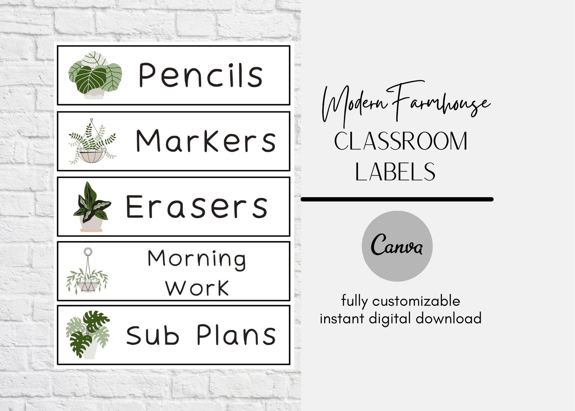 Modern Farmhouse Classroom Name Tags / Printable Name Tags / | Etsy
