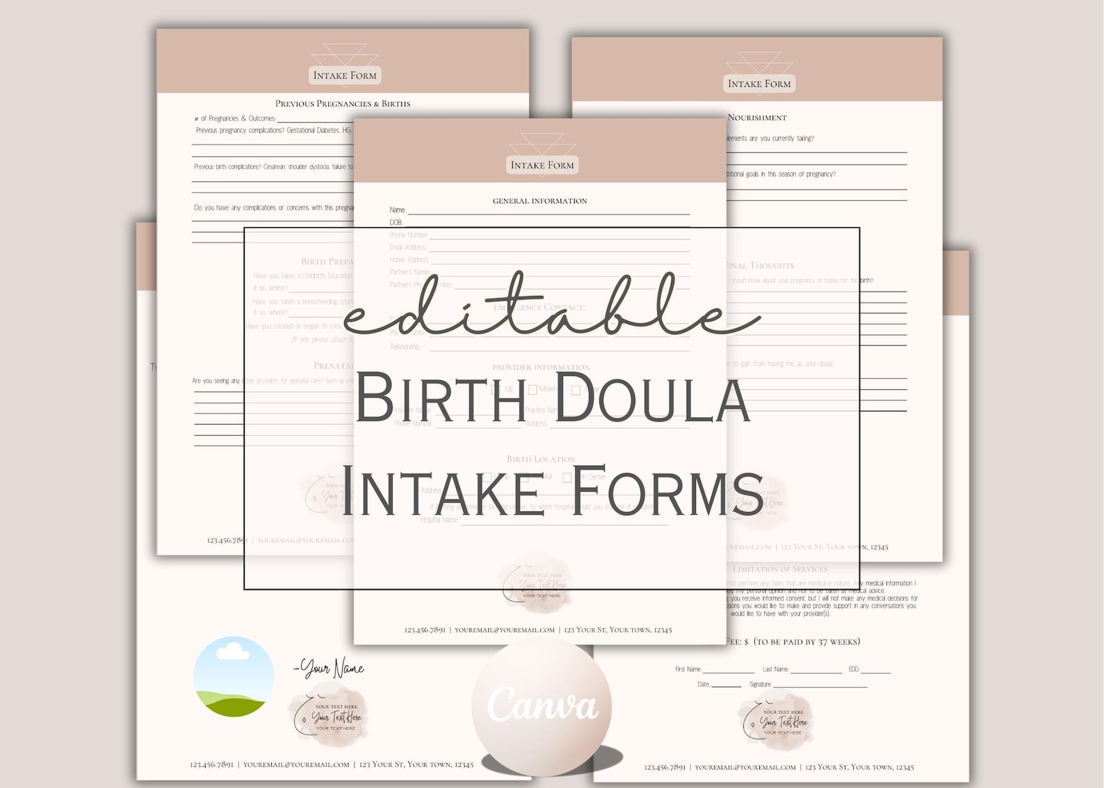 Birth Doula Editable Intake Form Template / Printable Birthworker ...