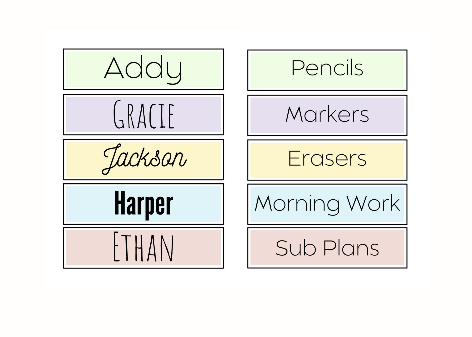 Editable Name Tags / Calm Pastel Theme / Muted Colors Class Kids Decor ...