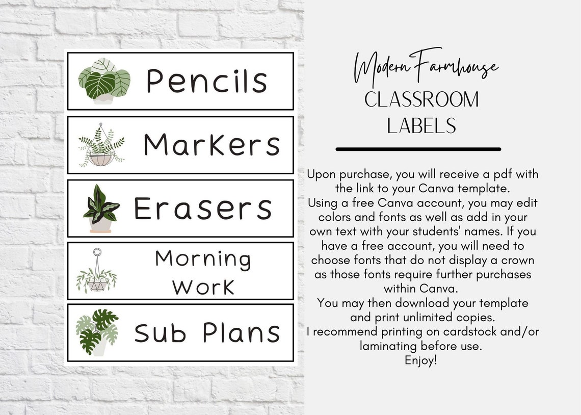 Modern Farmhouse Classroom Name Tags / Printable Name Tags / Boho ...