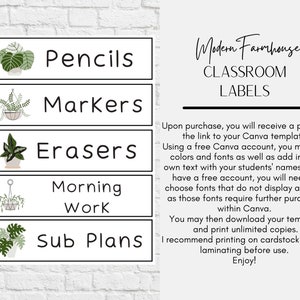 Modern Farmhouse Classroom Name Tags / Printable Name Tags / Boho ...