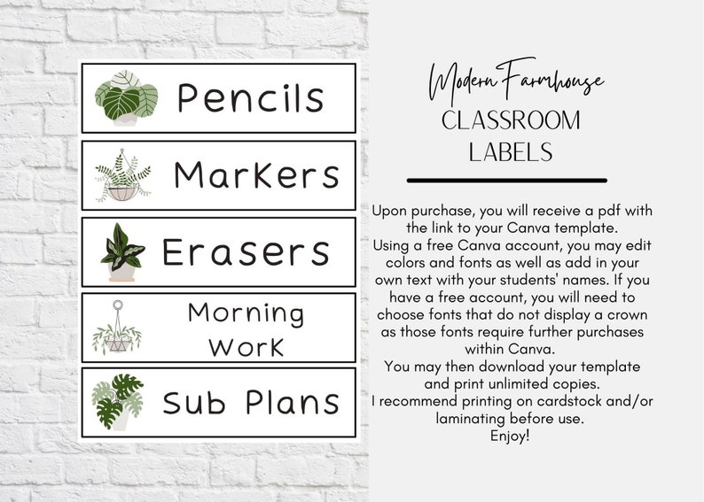 Modern Farmhouse Classroom Name Tags / Printable Name Tags / Boho ...