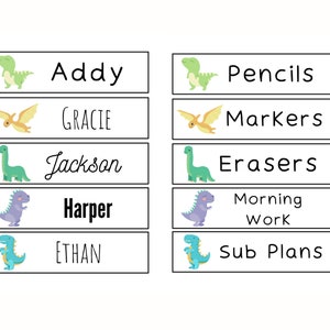Dinosaur Themed Classroom Printable Labels / Editable Name Tags for ...