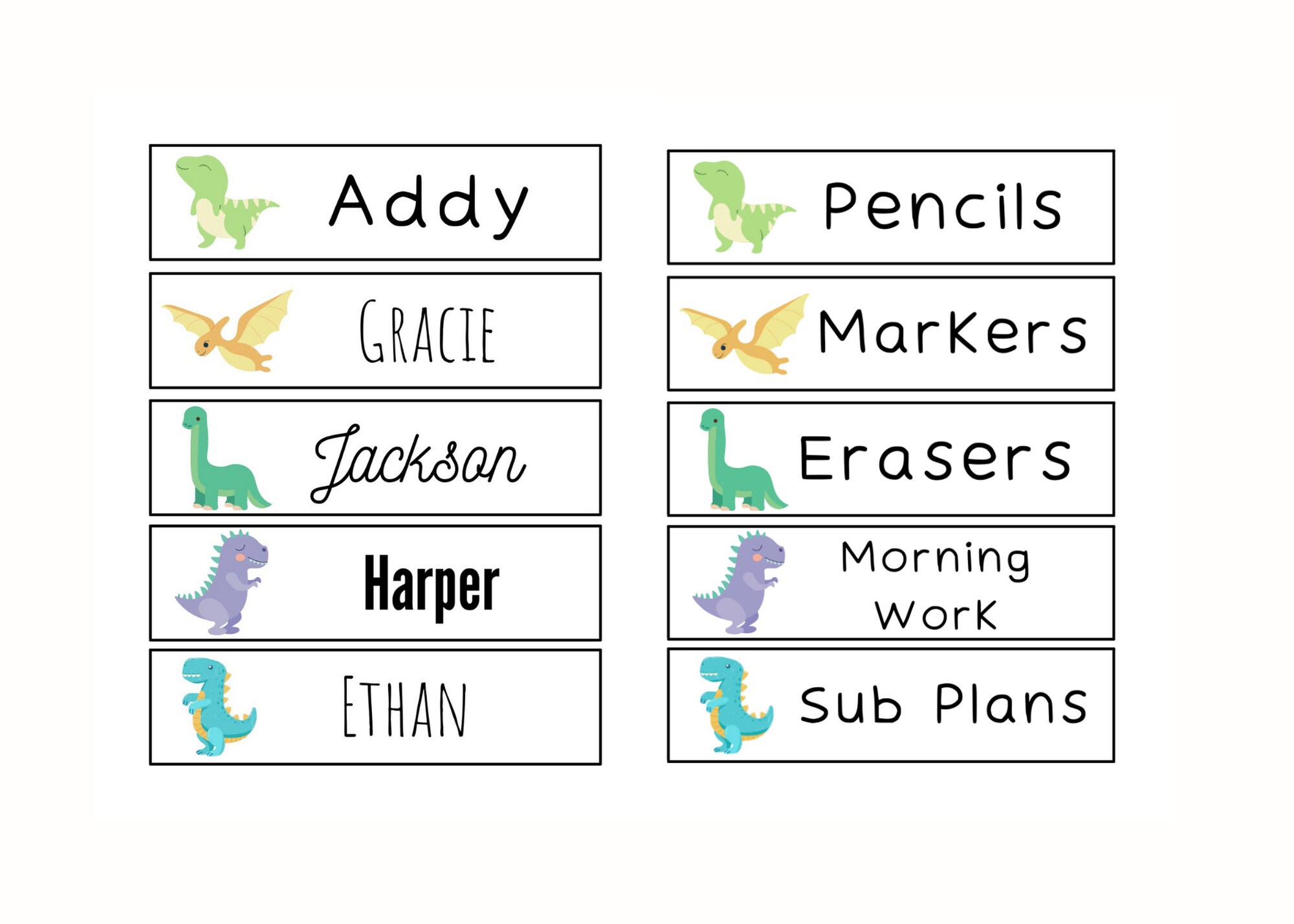 Dinosaur Themed Classroom Printable Labels / Editable Name Tags for ...