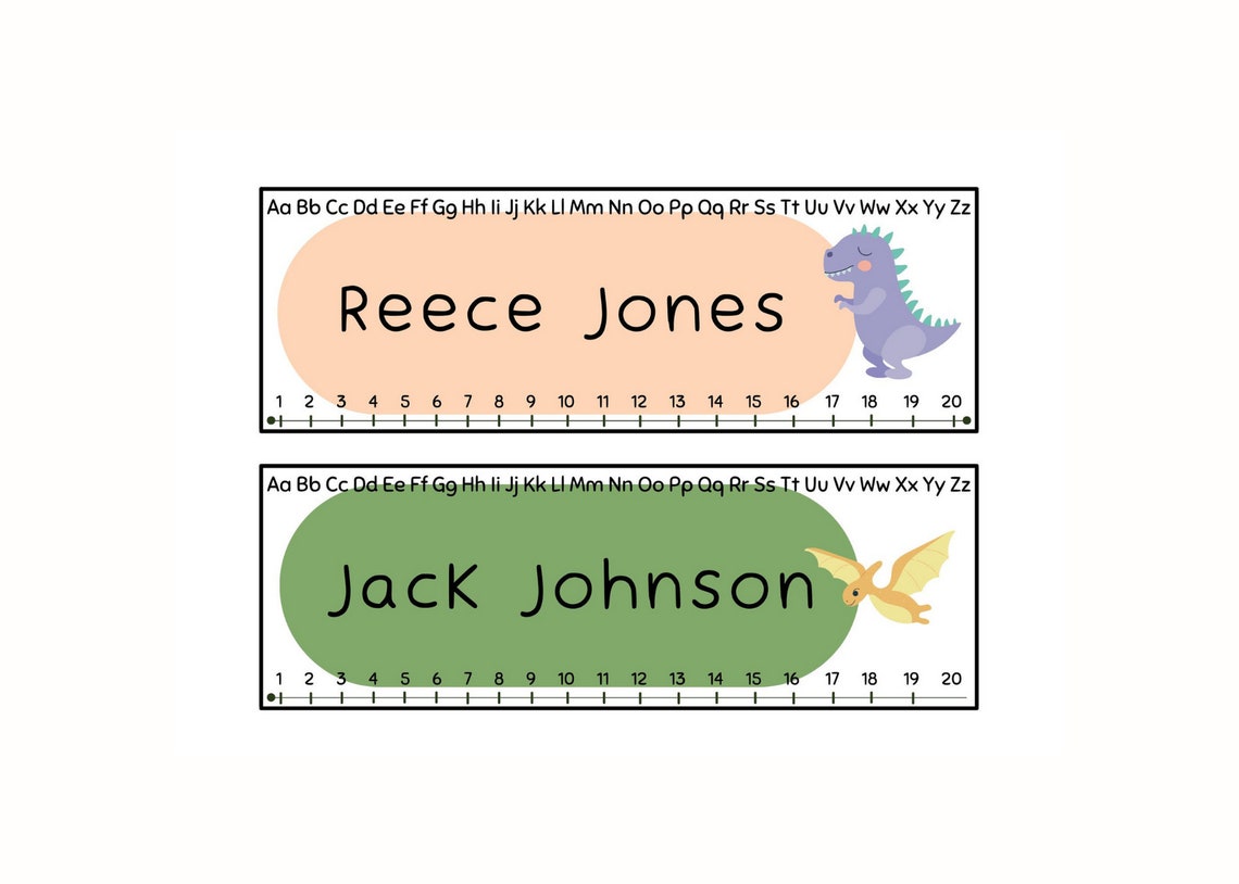 Dinosaur Classroom Editable Desk Name Plate Template / Customizable ...