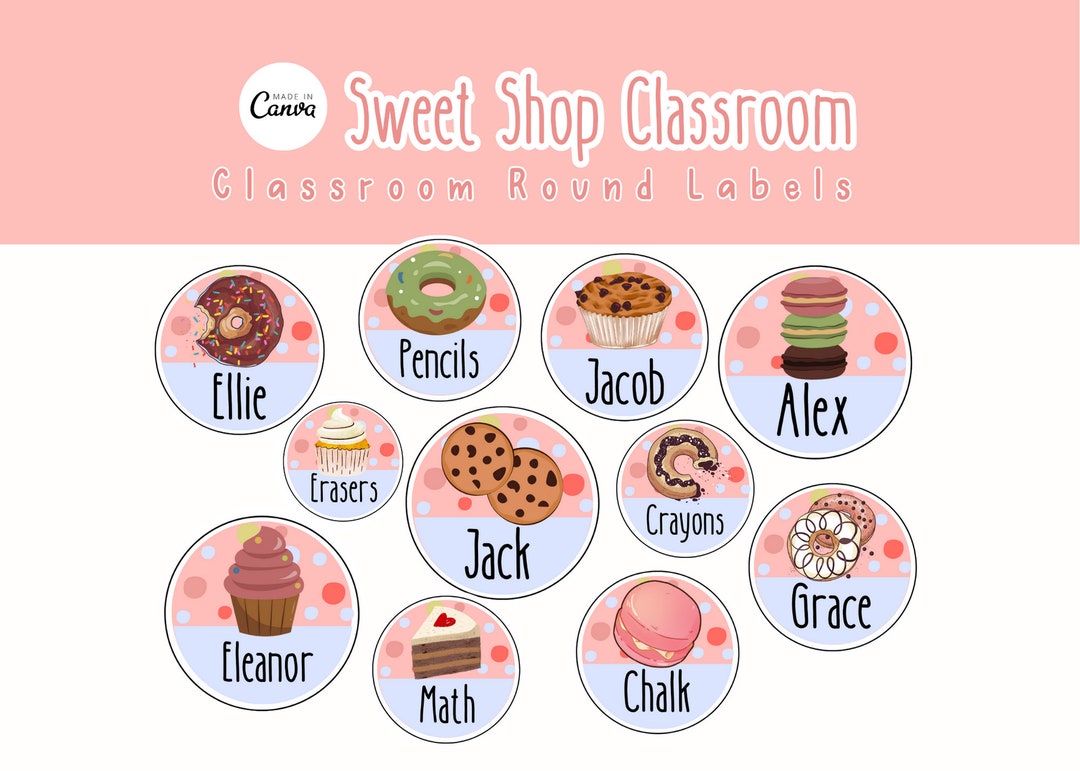 Sweet Shop Classroom Name Tags / Printable Name Tags / Donut Theme ...