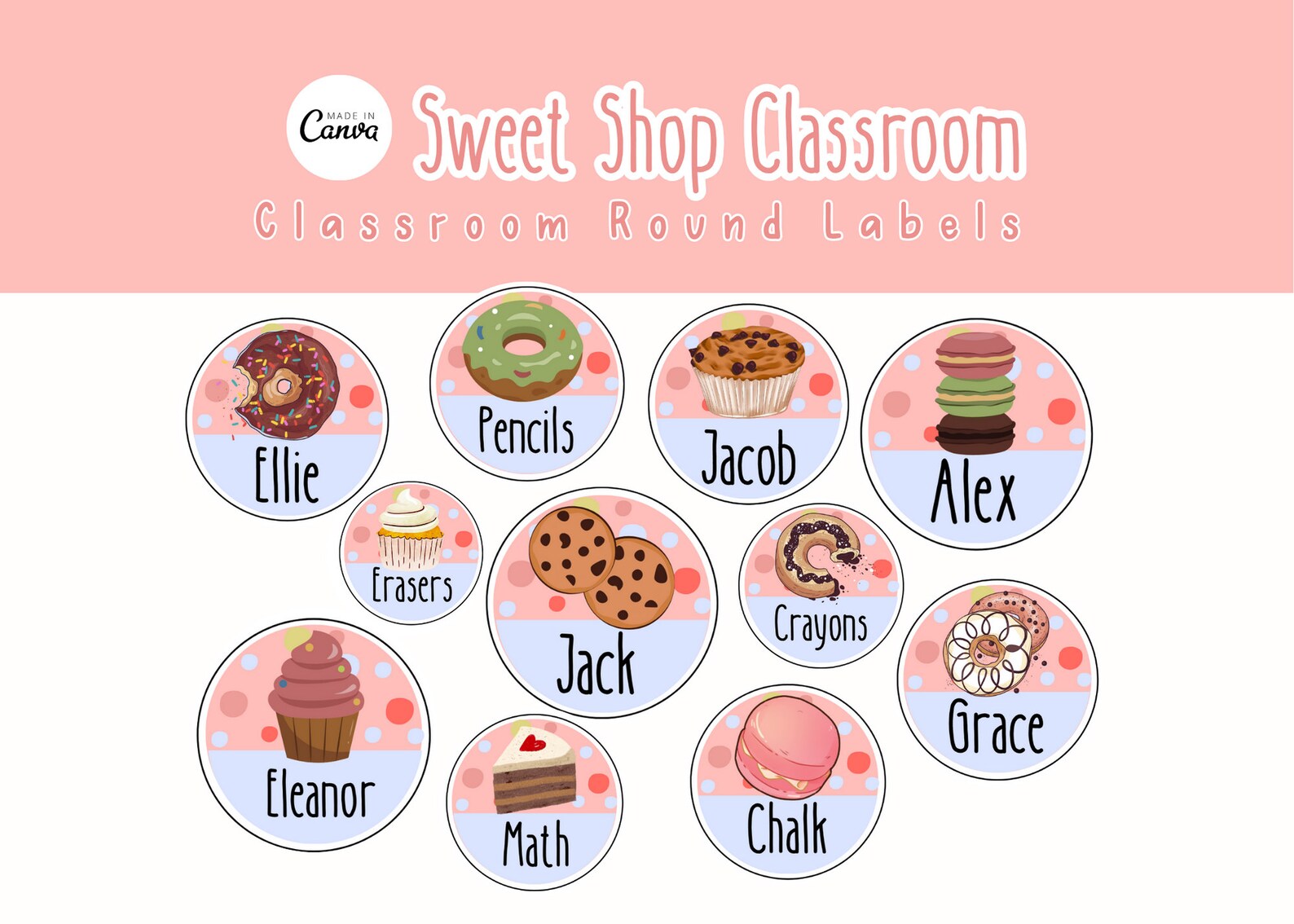 Sweet Shop Classroom Name Tags / Printable Name Tags / Donut Theme ...