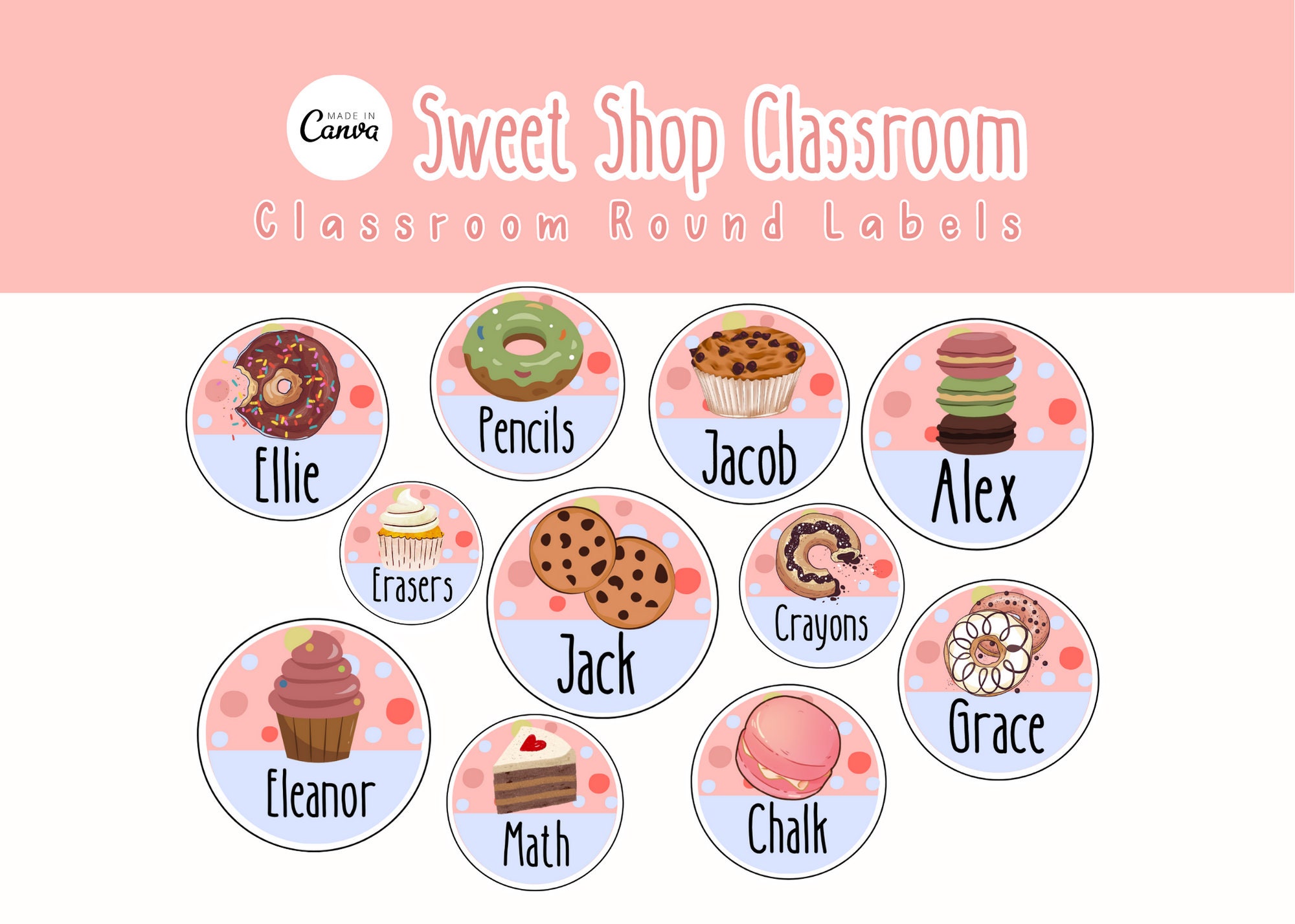 Sweet Shop Classroom Name Tags / Printable Name Tags / Donut Theme ...