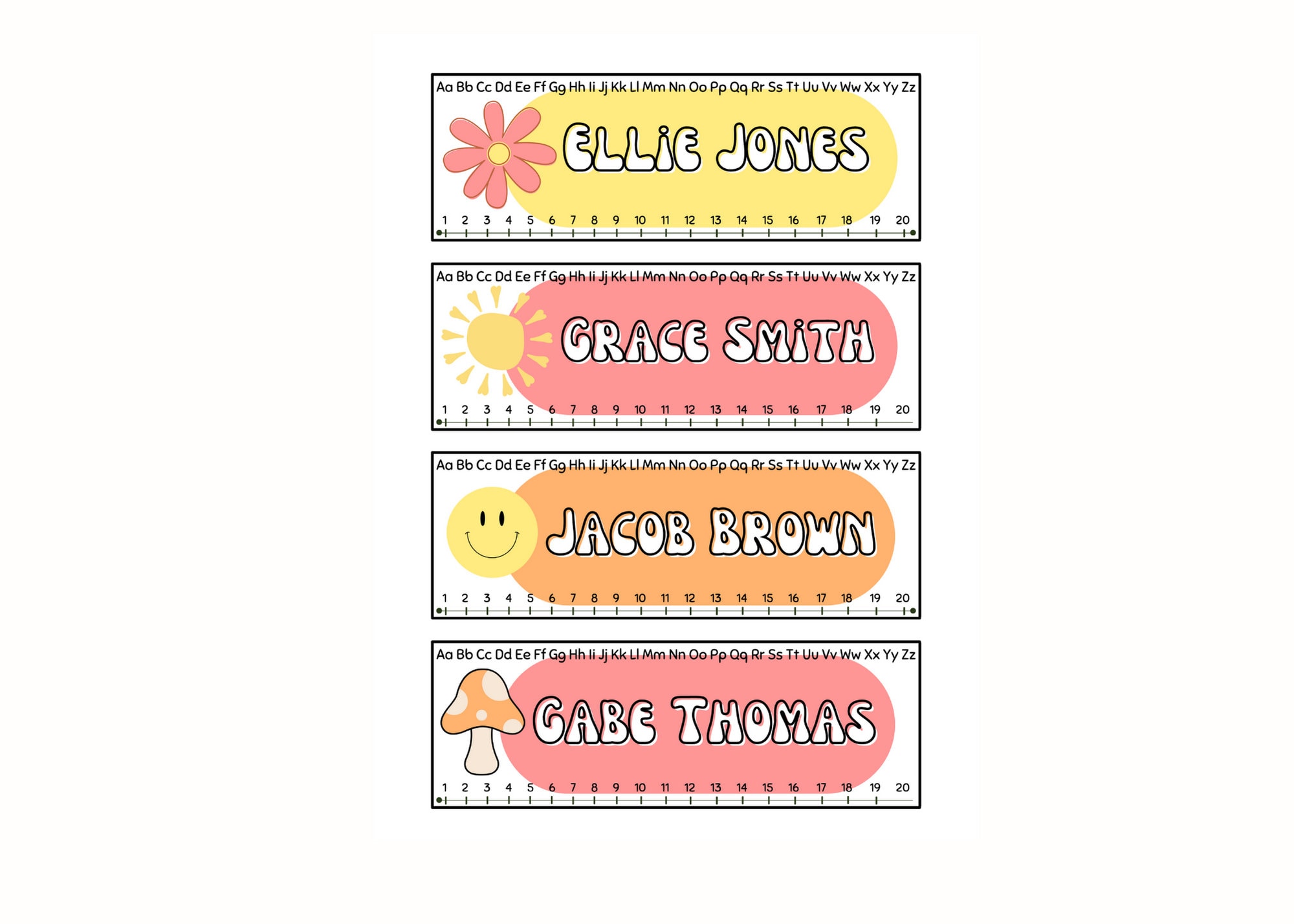 Retro Groovy 70s Classroom Desk Labels / Elementary School Name Plates ...