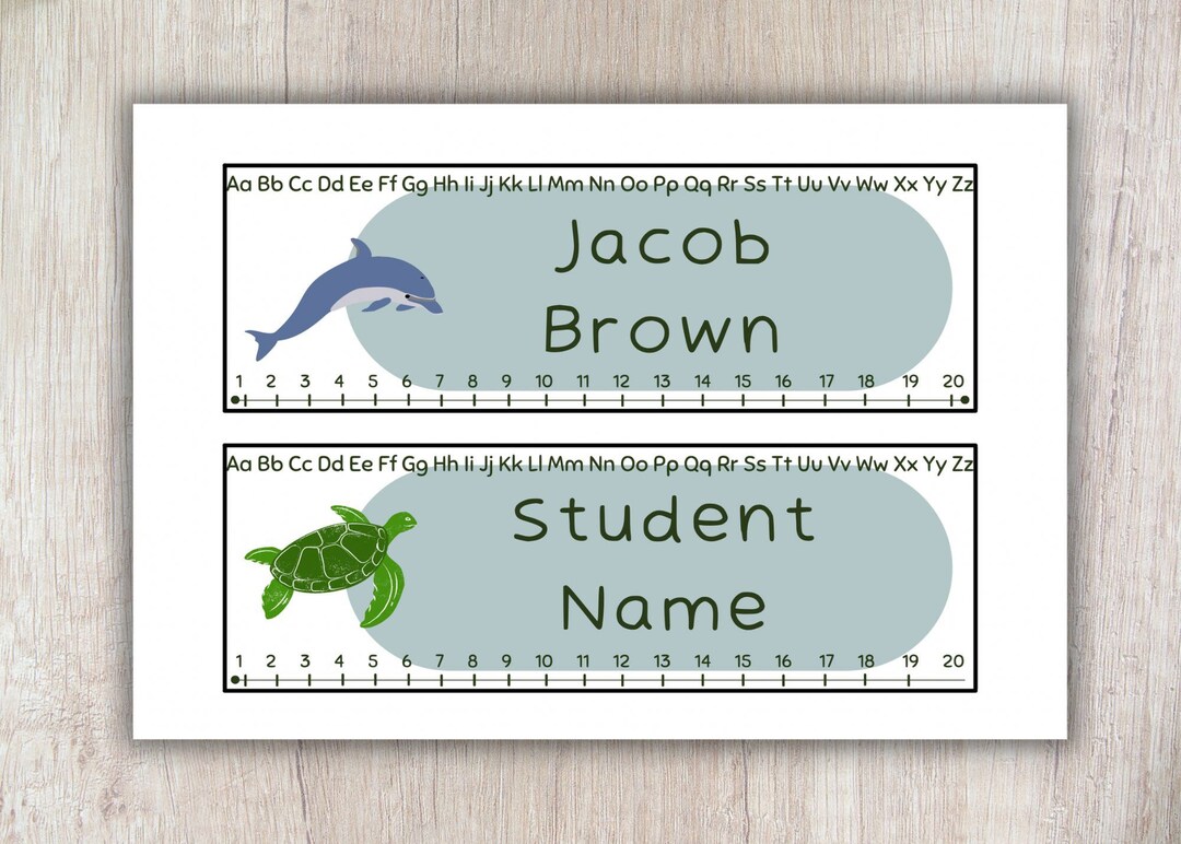Beach Bum Ocean Themed Classroom Name Tag Templates for Teachers ...