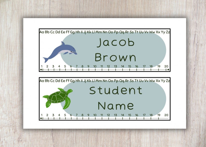 Beach Bum Ocean Themed Classroom Name Tag Templates for Teachers ...