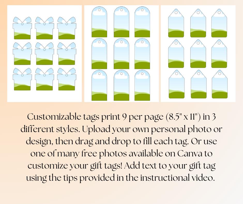 Customizable Gift Tag Frame Template / Editable Holiday Gift Tags ...