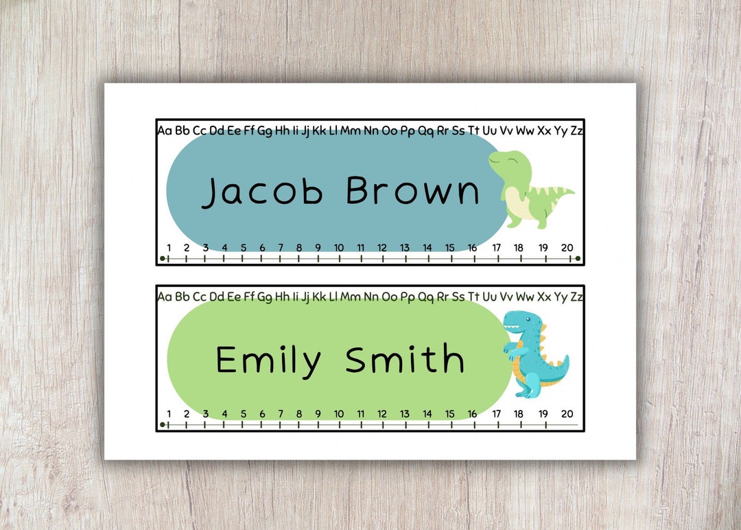 Dinosaur Classroom Editable Desk Name Plate Template / - Etsy