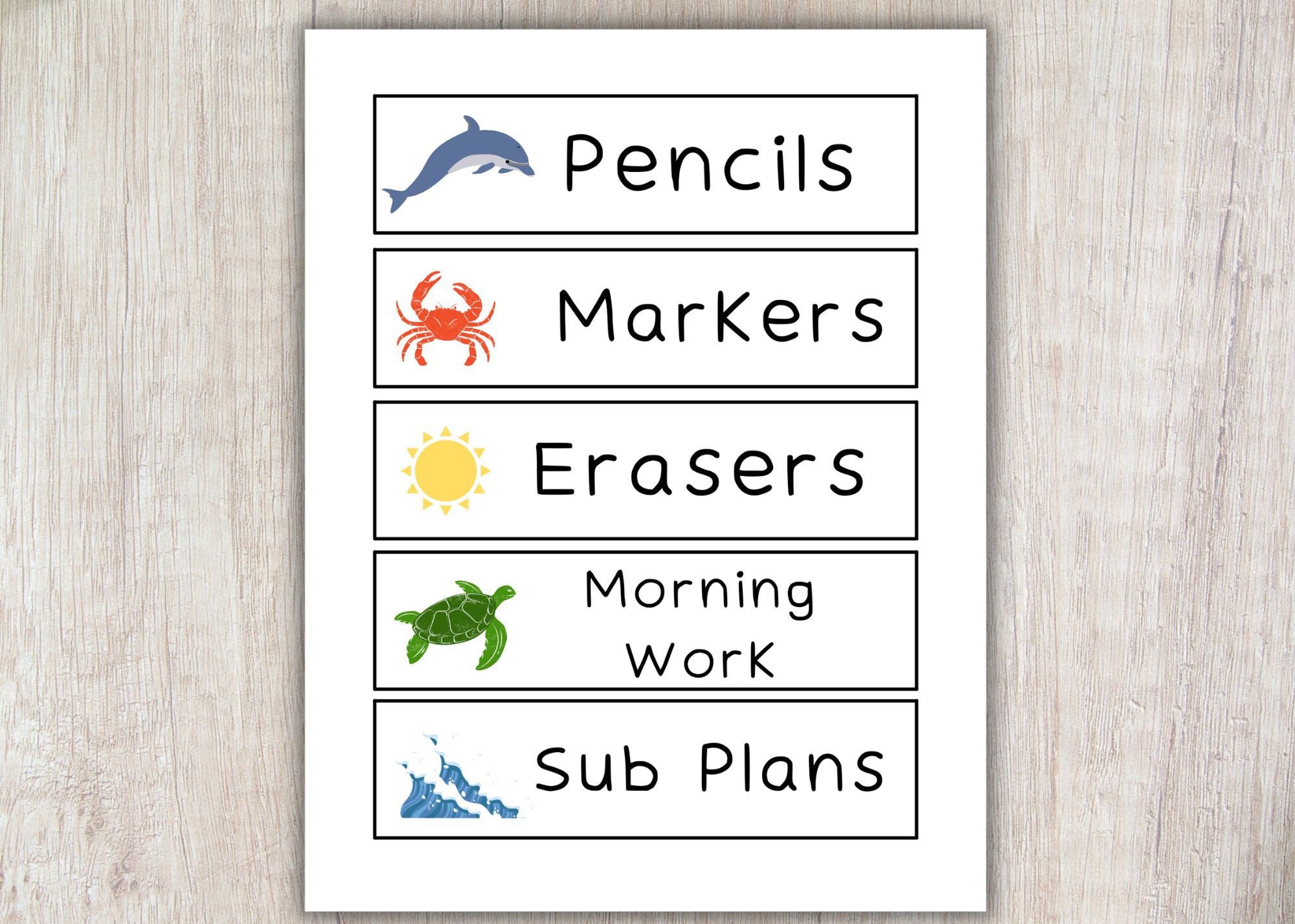 Beach Bum Editable Classroom Labels / Classroom Label Template / - Etsy