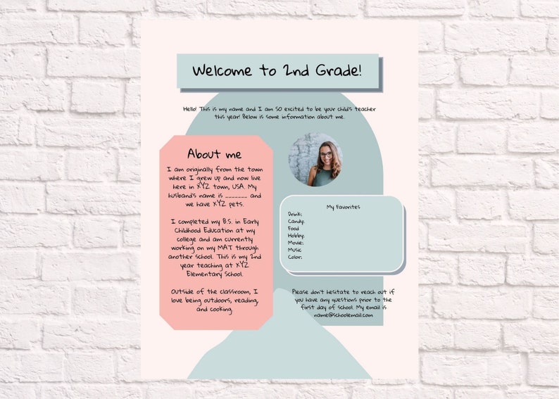 EDITABLE Meet the Teacher Template / Teacher Welcome Letter - Etsy