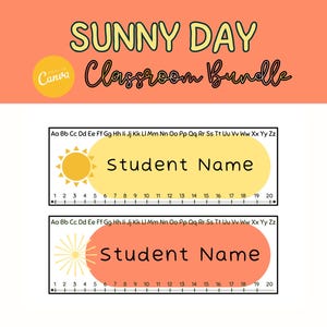 Editable Sunshine Labels & Name Tags for Elementary School Themed ...