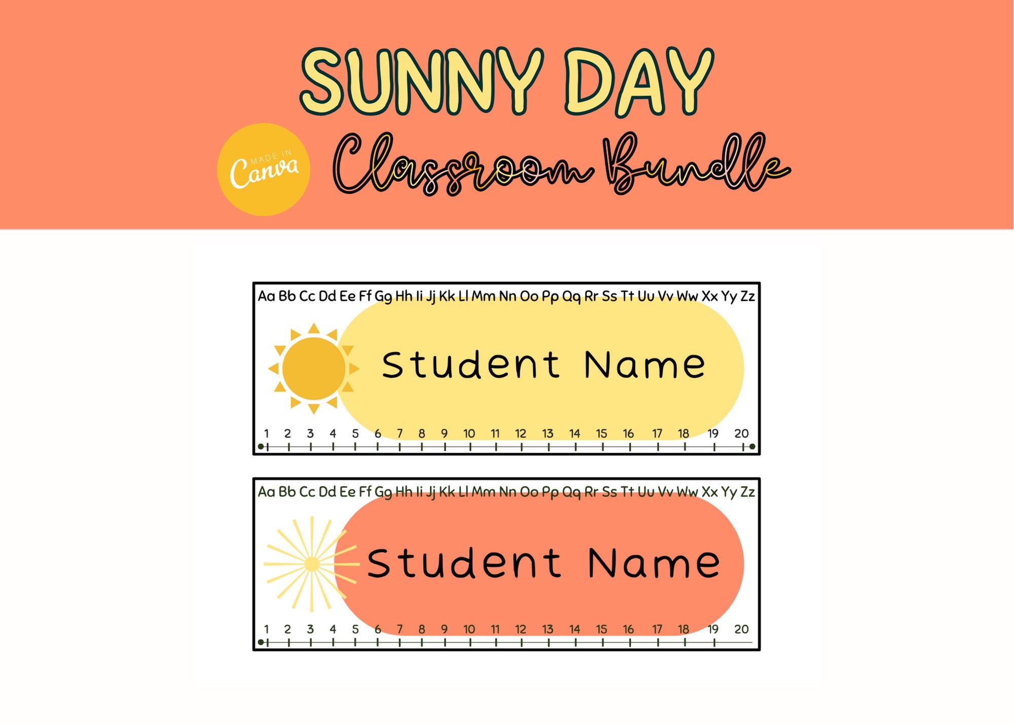 Editable Sunshine Labels & Name Tags for Elementary School Themed ...