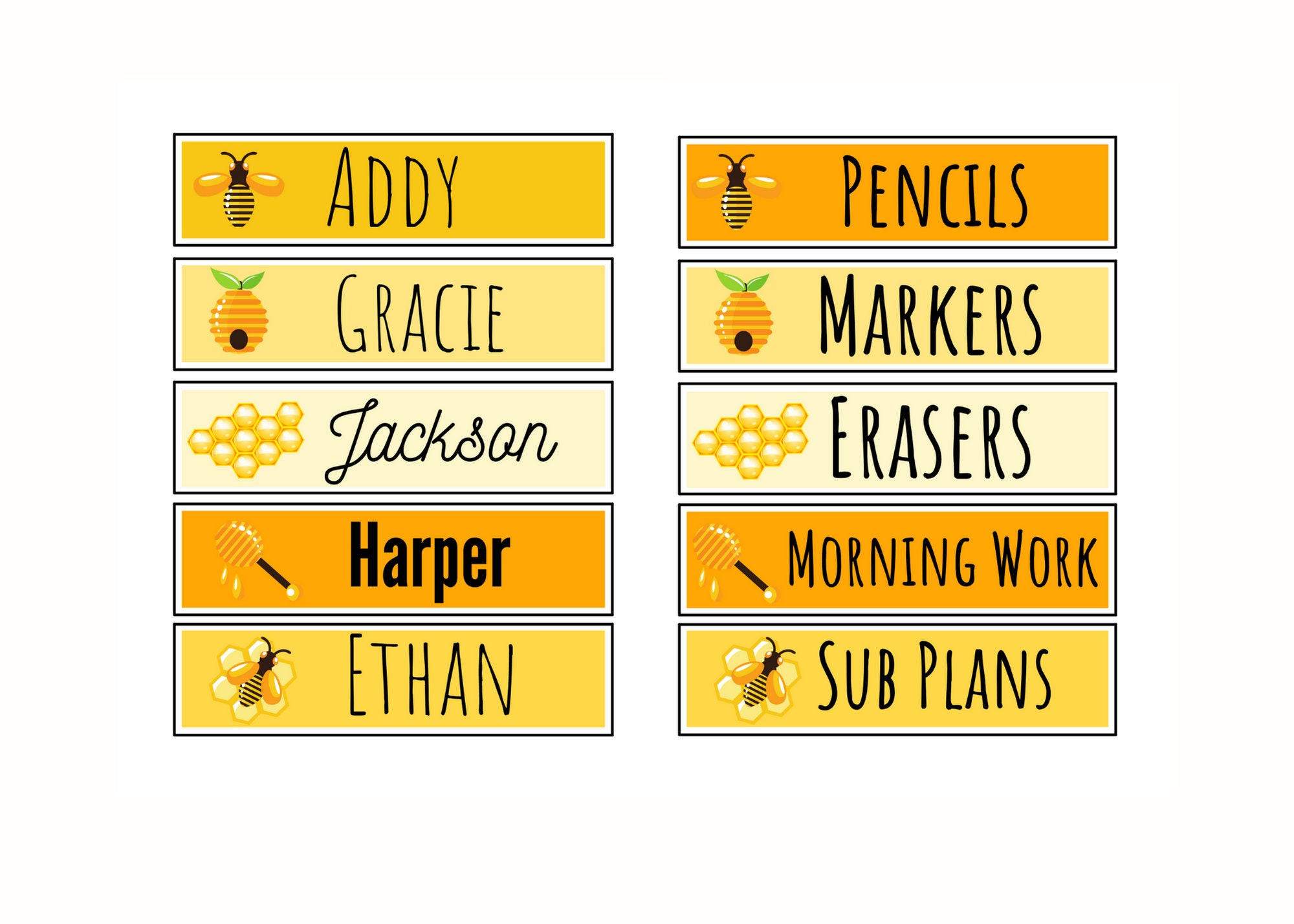 Editable Name Tags / Busy Bee Theme Classroom / Beehive Style Kids ...
