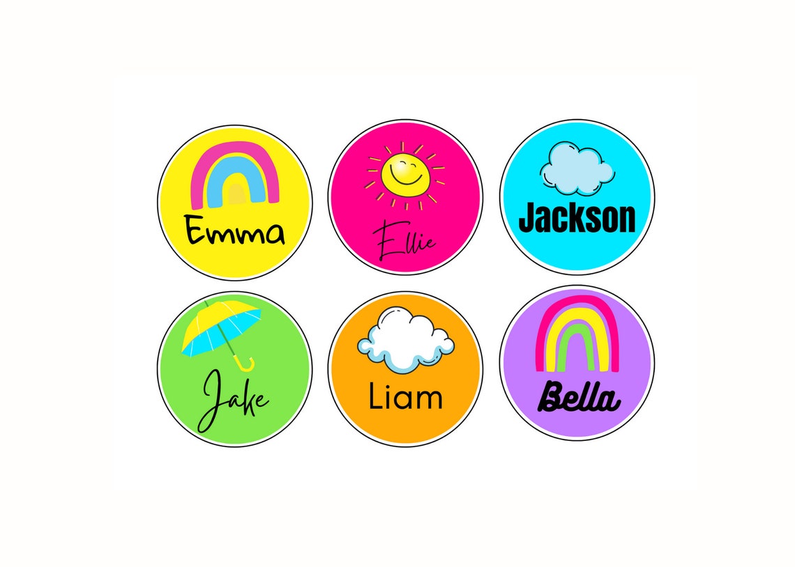 Printable Rainbow Theme Classroom Labels / Editable Name Tags / School ...