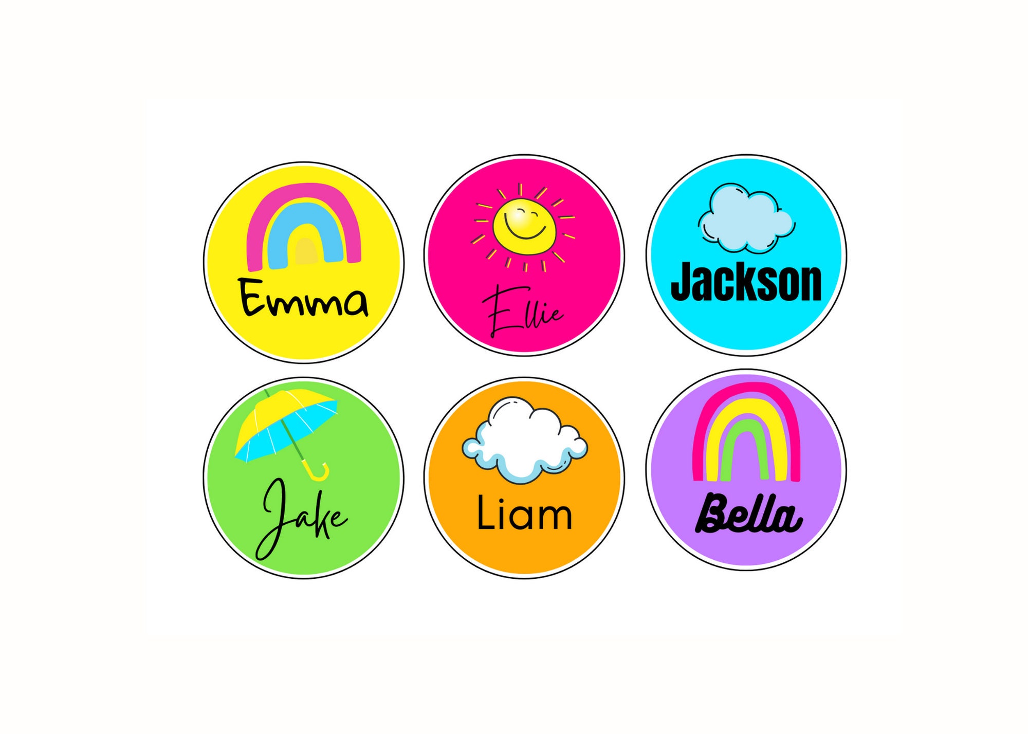 Printable Rainbow Theme Classroom Labels / Editable Name Tags / School ...