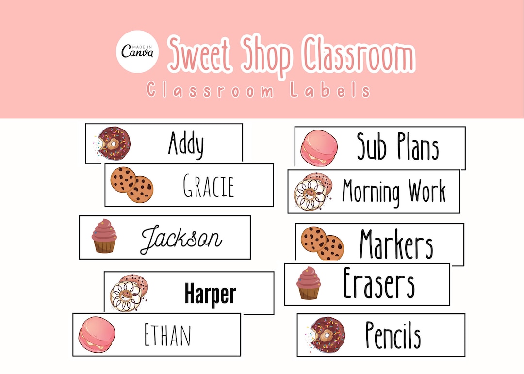 Editable Name Tags / Sweet Shop Theme Classroom / Donut Class Kids ...