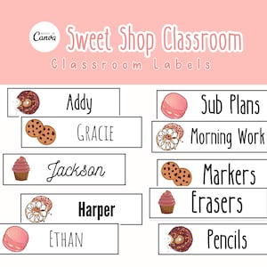 Editable Name Tags / Sweet Shop Theme Classroom / Donut Class Kids ...