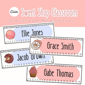 Sweet Shop Theme Classroom Desk Labels / Elementary School Name Plates ...