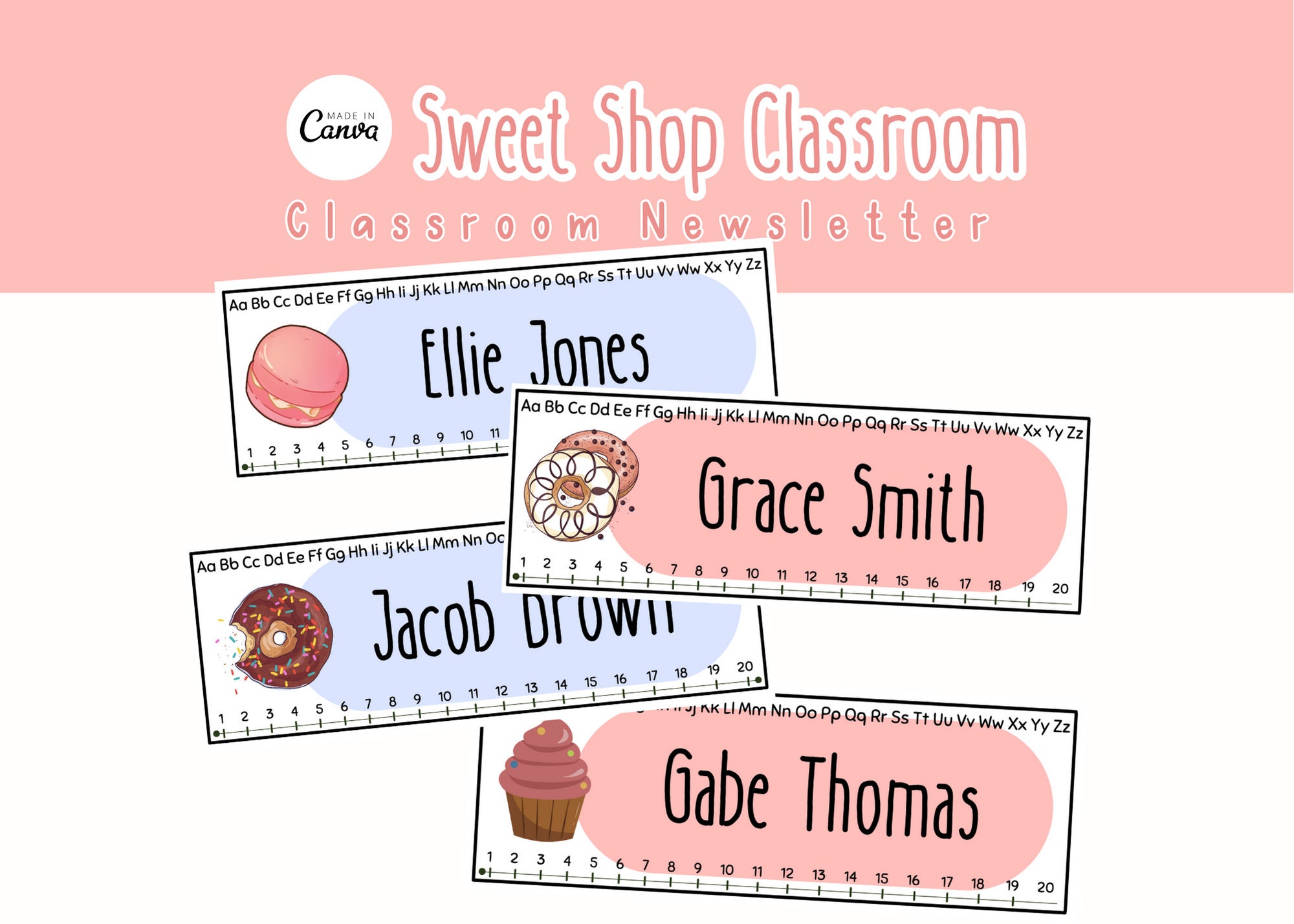 Sweet Shop Theme Classroom Desk Labels / Elementary School Name Plates ...