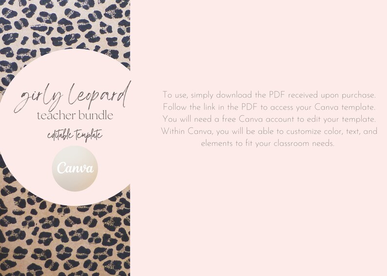 Teacher Template Bundle / Fully Editable / Leopard Print / Meet the ...