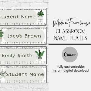 Modern Farmhouse Classroom Organization Bundle / Name Tag | Etsy
