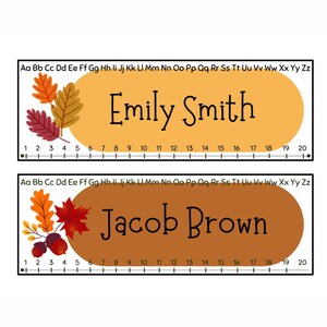 Fall Themed Classroom Editable Desk Name Plate Template / Customizable ...